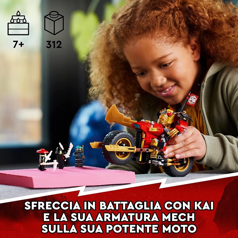 LEGO NINJAGO 71783 Mech Rider di Kai EVOLUTION Moto Ninja Potenziabile ...