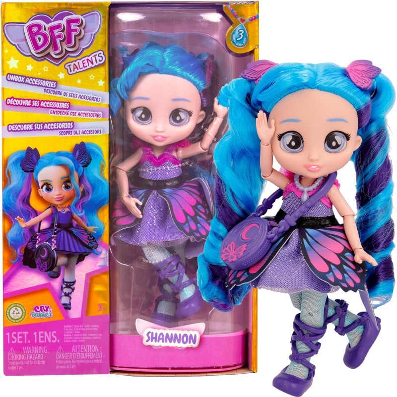 IMC Toys 913103 BFF BY CRY BABIES Shannon Fashion con lunghi Capelli ...