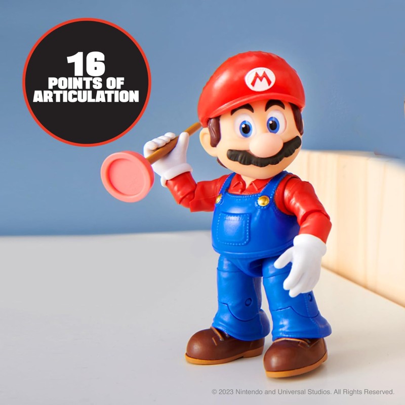 Jakks Pacific 417164 Super Mario Movie Nintendo Mario Action Figure da ...