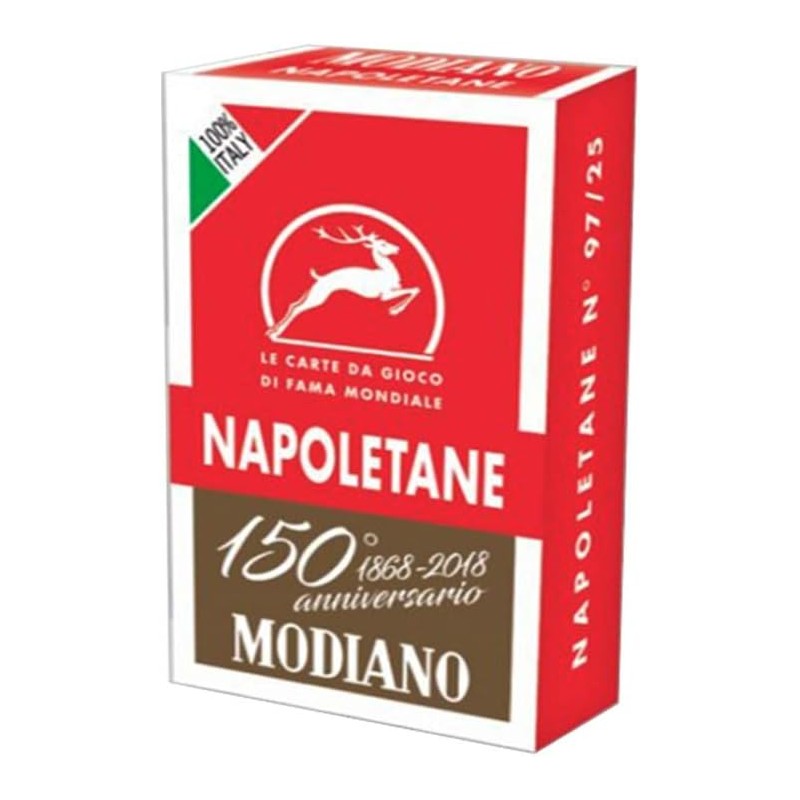 Modiano 300080 Carte Napoletane 150esimo Anniversario Colore Rosse