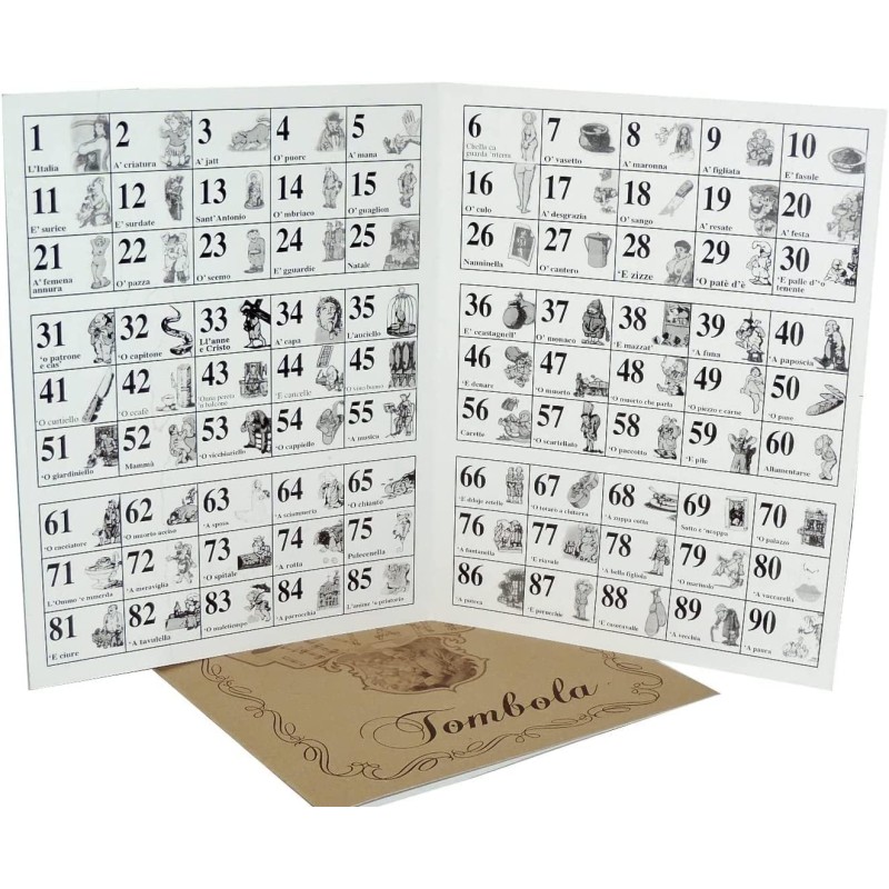 Tombola Napoletana TRADIZIONALE con numeri in legno Panariello in ...