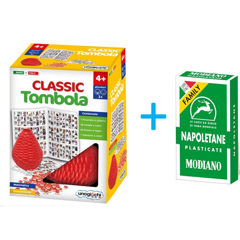 Tombola CLASSICA Napoletana con Panariello in PLASTICA numeri in legno ...