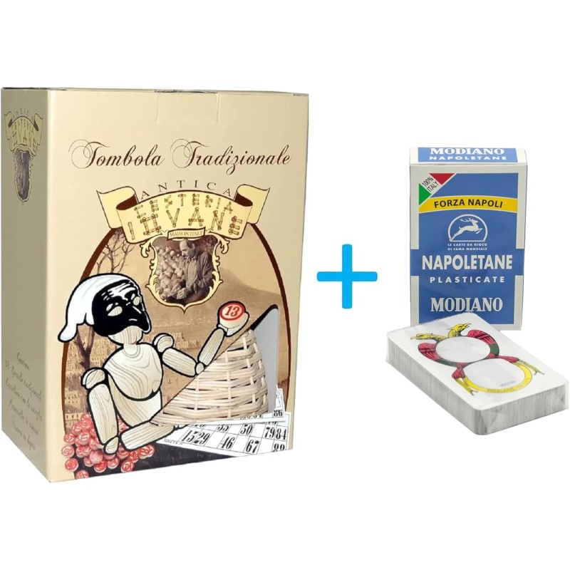 Tombola Napoletana Classica con numeri in legno Panariello in Vimini e ...