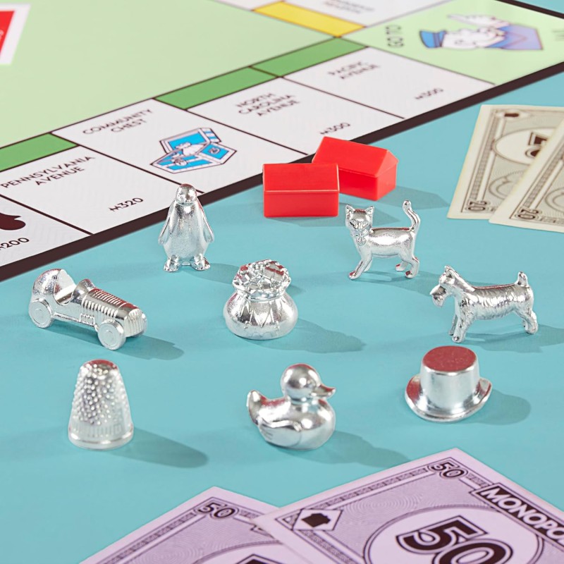 Monopoly Gioco classico da tavolo con vaschetta-contenitore e pedine ...
