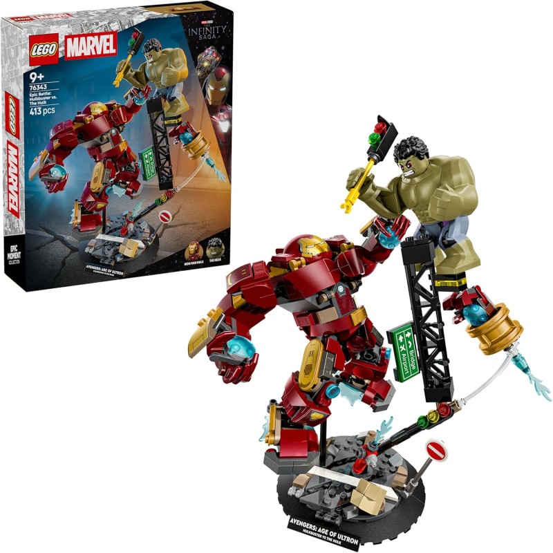 LEGO Marvel 76343 Battaglia Epica: Hulkbuster vs. The Hulk con 2 Action ...