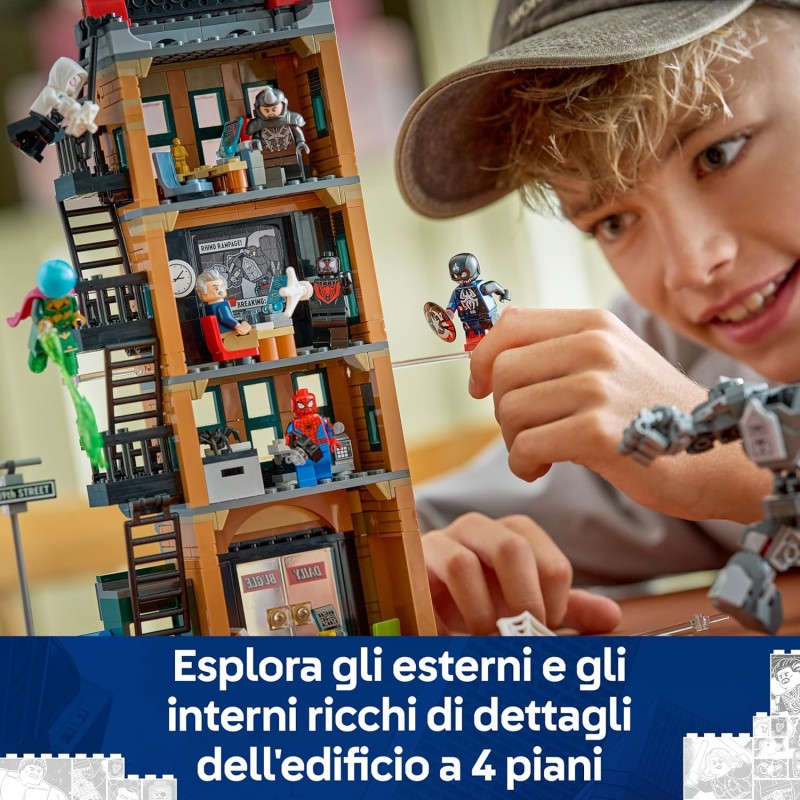 LEGO Marvel 76342 Spider-Man vs. Mysterio: il Daily Bugle con Action ...
